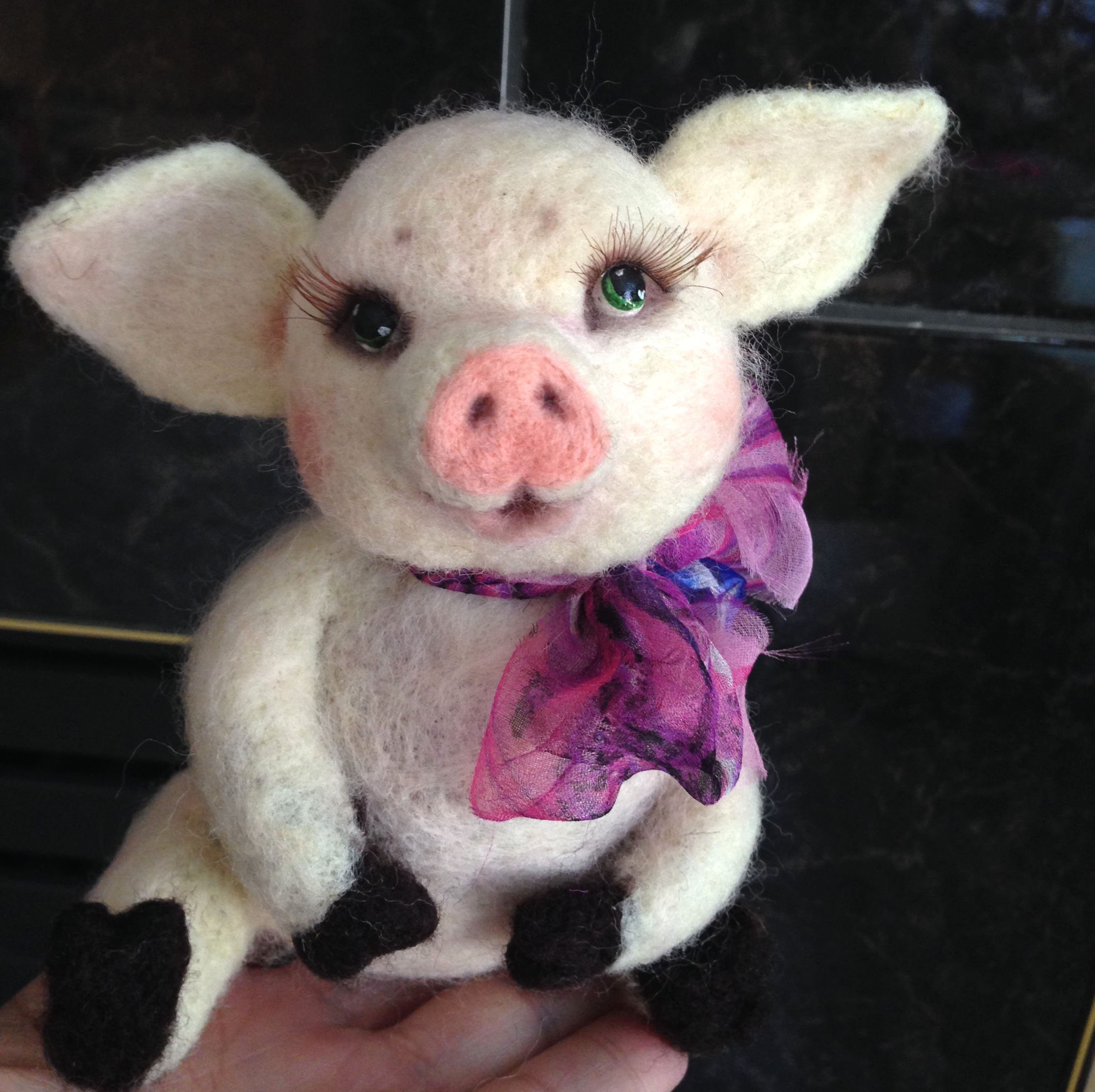 Felted Piglet, Handmade Piggy, Needle Felted Pig, Adorable Felted ...