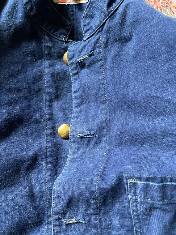 Vintage 40s 50s denim jacket indigo workwear jacket w… - Gem