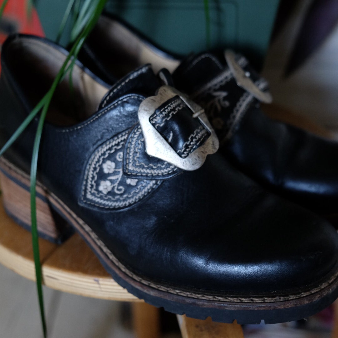 Haus Bebr Vintage Bavarian Leather Loafers Trachten Shoes Dirndl Shoes ...