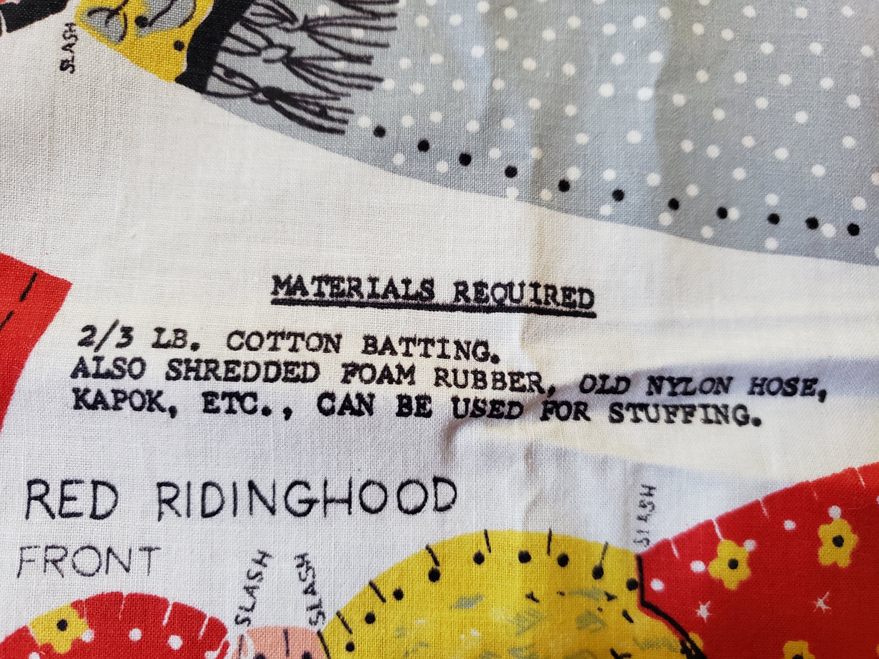 Vintage Cut N Sew Panel Red Riding Hood Wolf Grandmother - Etsy