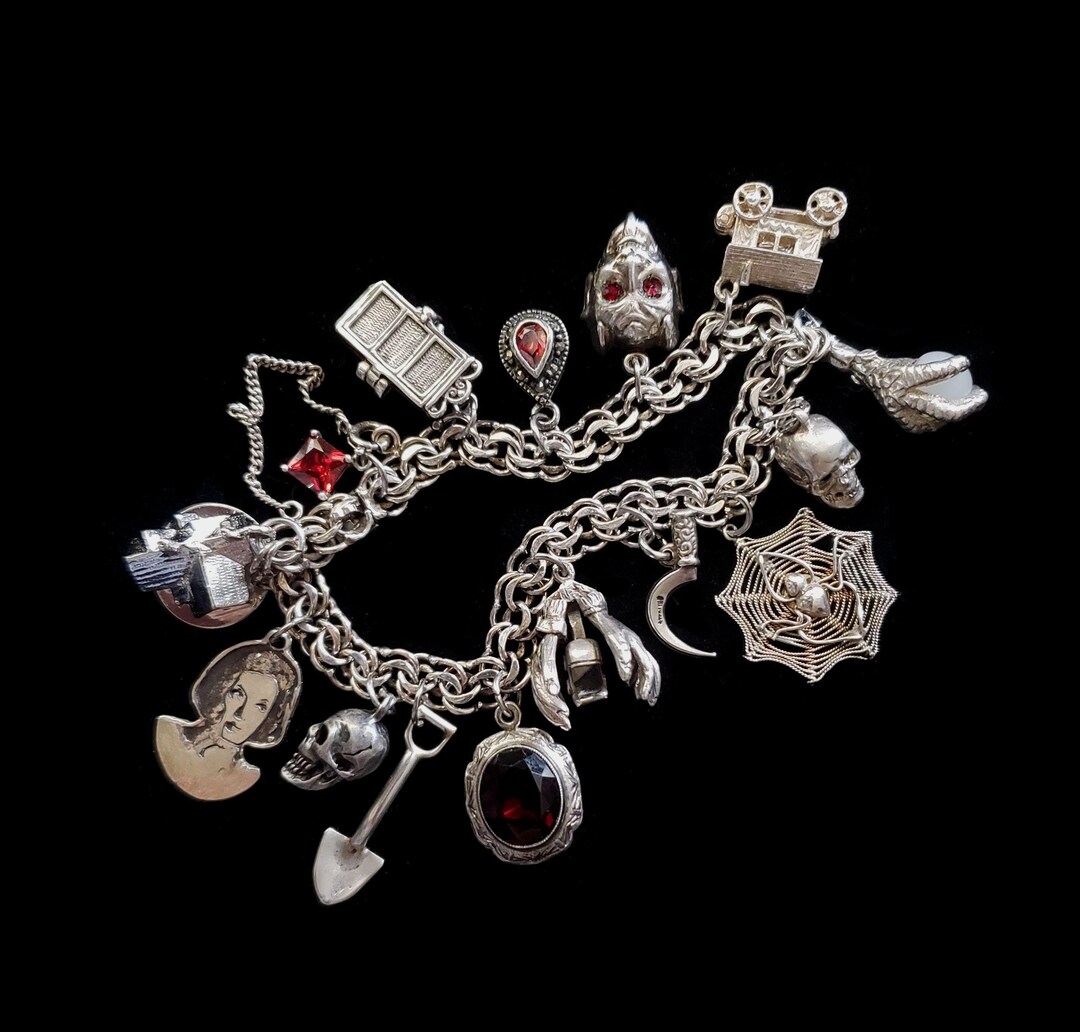 Vampire Grand Guignol Sterling Silver Charm Bracelet Dark Shadows Alice ...