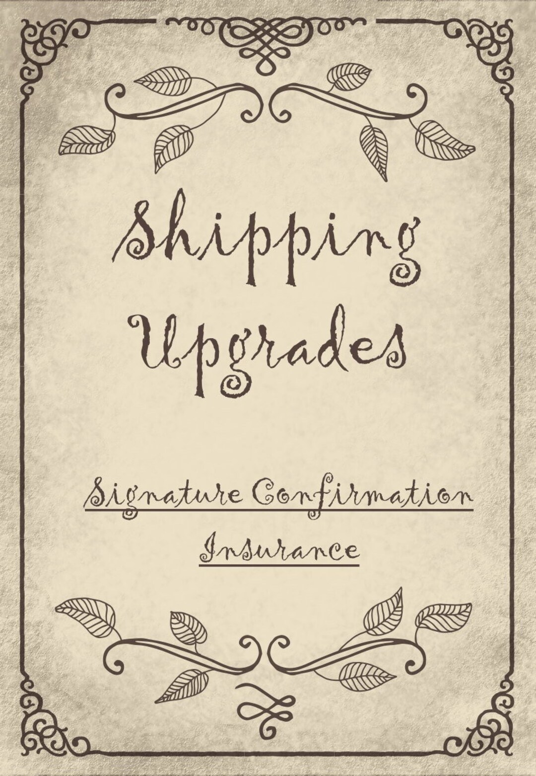 Shipping Upgrades - Signature Confirmation - Insurance - Etsy