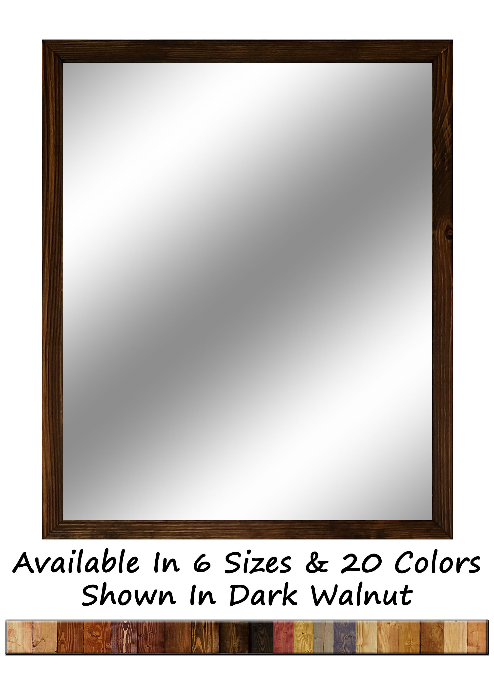 Carriage House Rustic Wood Rectangular Wall Mirror Mirror | Etsy