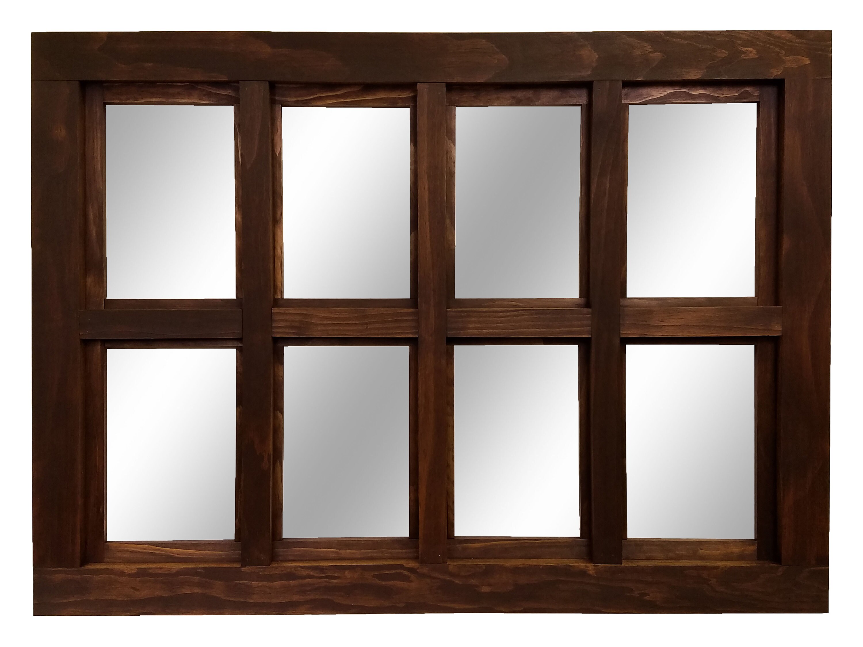 Farmhouse 8 Pane Large Framed Mirror 20 Stain Colors: Shown | Etsy