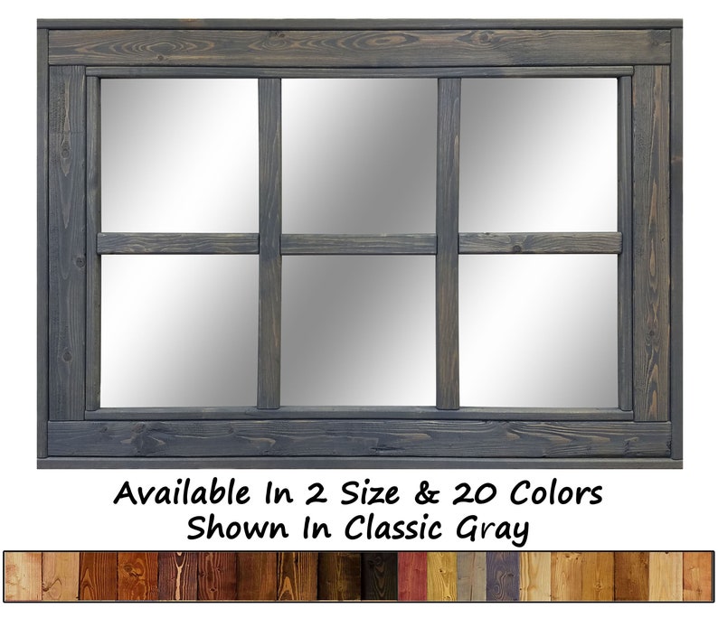 Herringbone Window 6 Pane Mirror Reclaimed Wood Mirror - Etsy