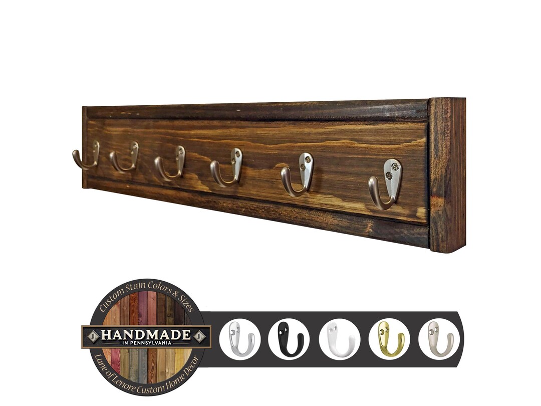 Herringbone Wall Hooks, Wood Hook Rack, Rustic Hook Rack, Farmhouse ...