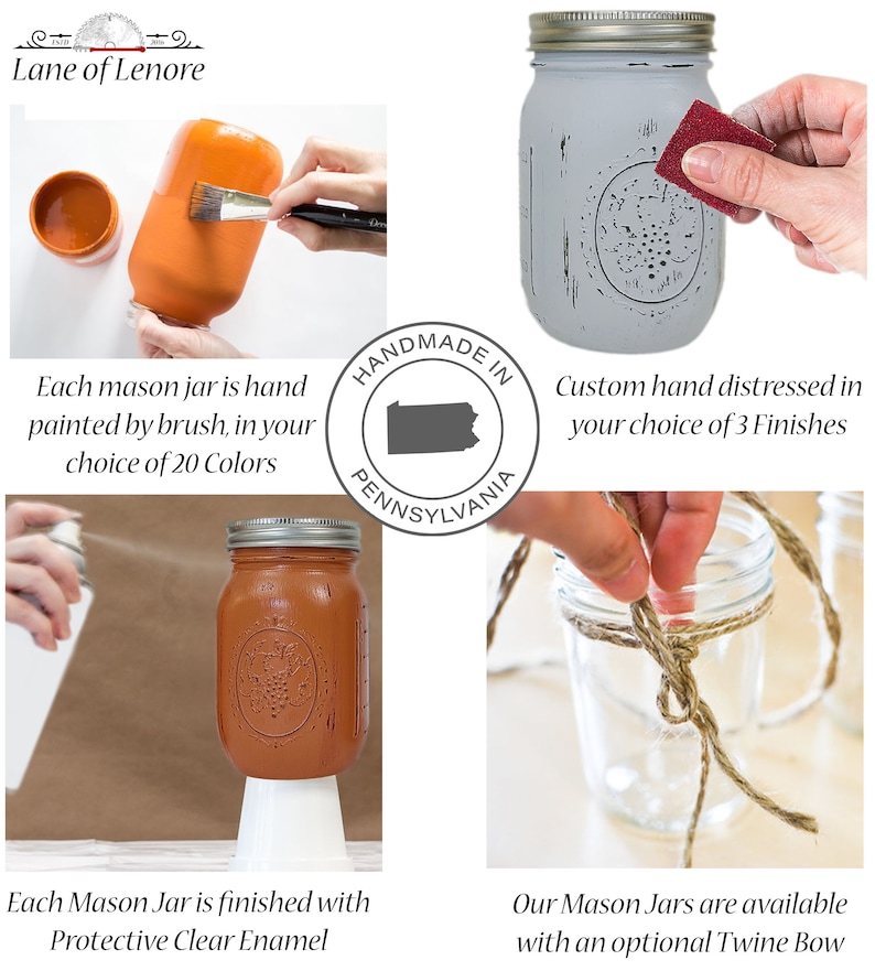 Custom Mason Jar 2 3 4 5 or 6 Piece Painted Jar Set With - Etsy