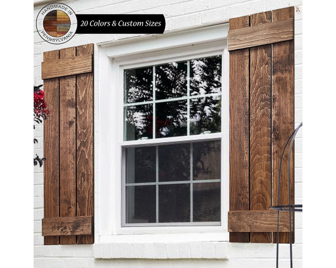 Customizable Wood Shutters for Farmhouse Decor - Board and Batten ...