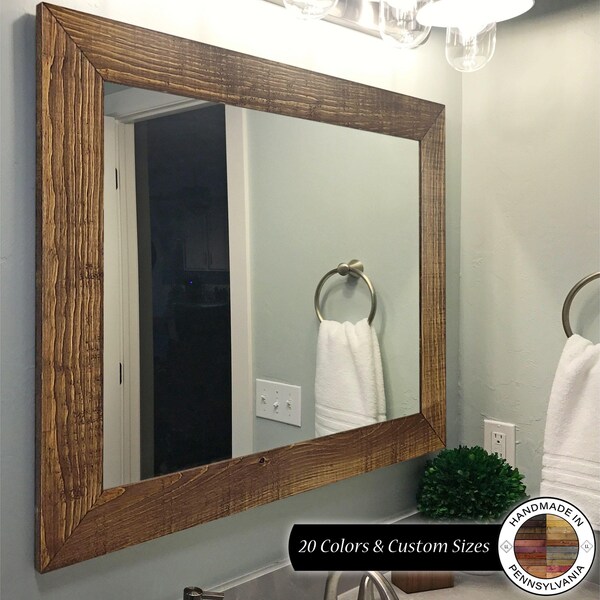 Rustic Bathroom Mirror - Etsy