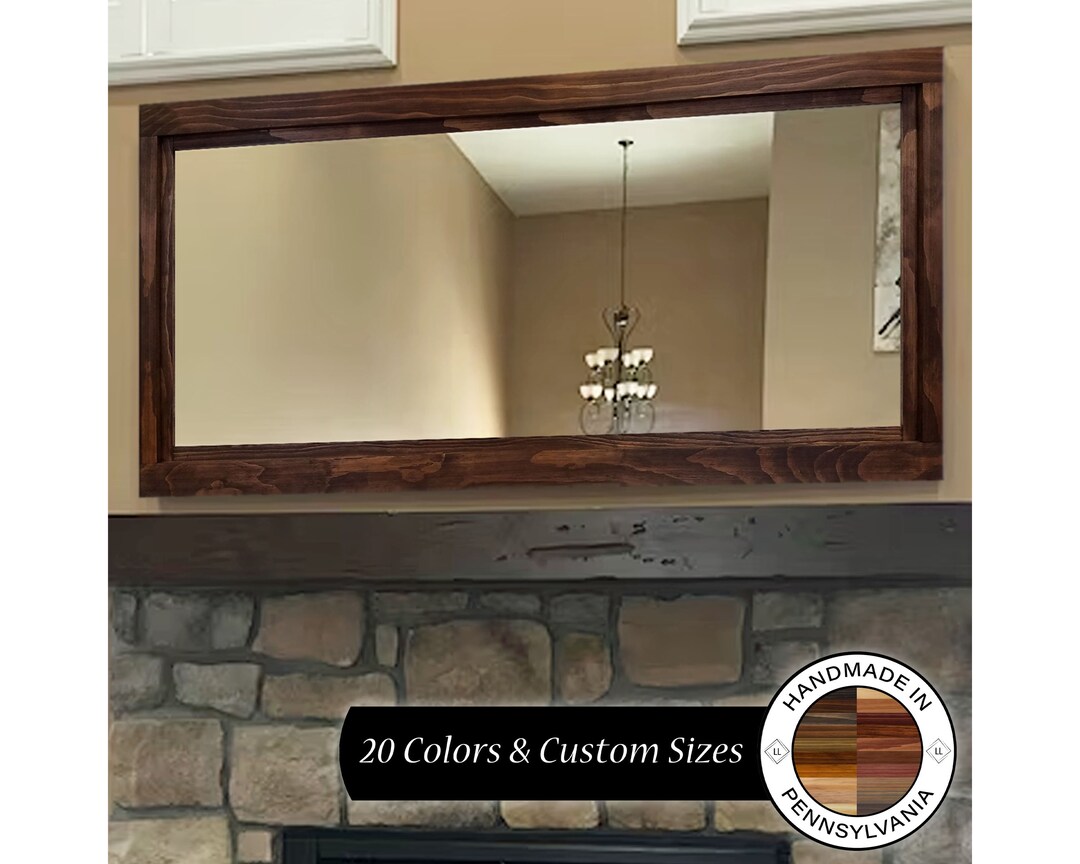 Rustic Farmhouse Mirror for Fireplace Mantel - Customized to Your Style ...