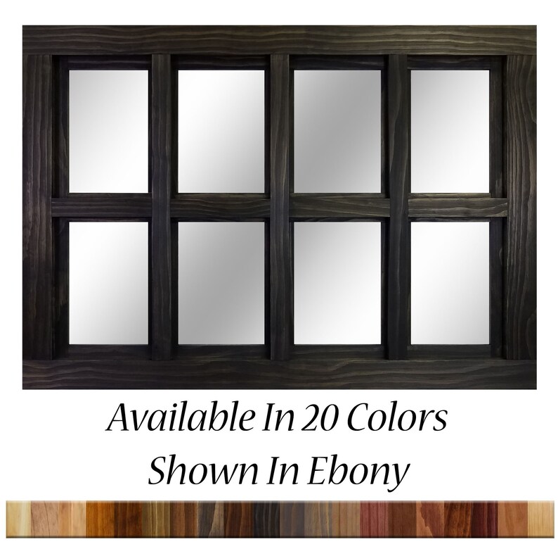 Farmhouse 8 Pane Large Framed Mirror Window Frame Wall Decor - Etsy