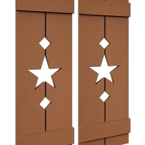 Amish Star Wooden Shutters, Interior Window Shutters, Country Home ...