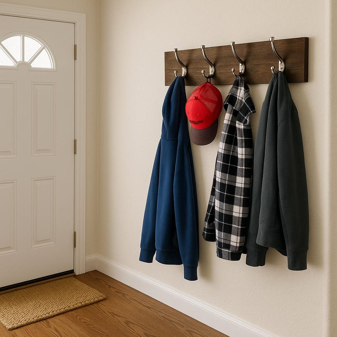 Shiplap Coat Rack With Victorian Double Hooks Featuring a Stylish ...