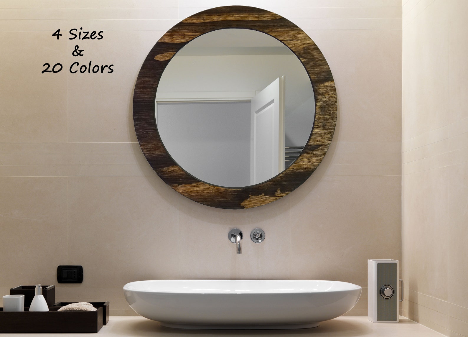 Wood Basics Round Decorative Wall Mirror Bathroom Mirror - Etsy