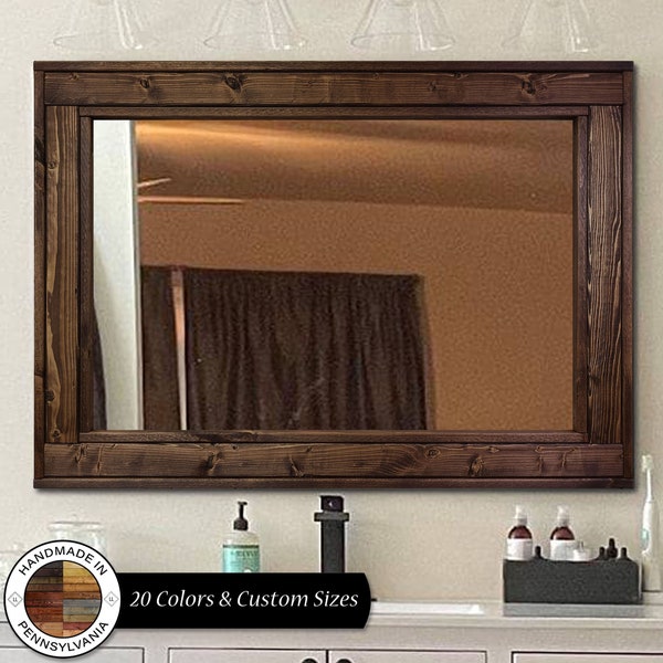 Large Rustic Wood Wall Mirrors - Etsy