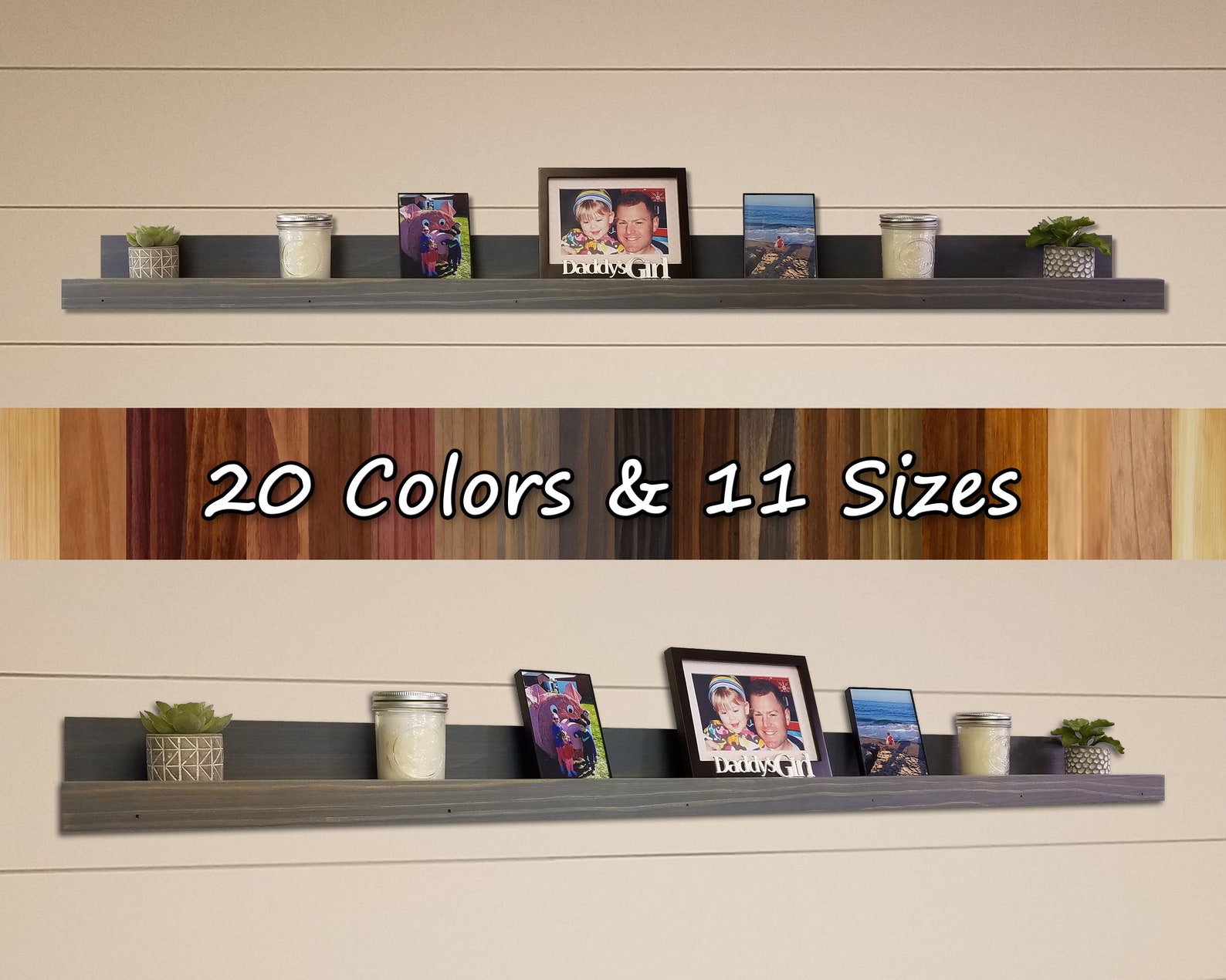 Farmhouse Rustic Wooden Picture Ledge Shelf Lane of Lenore Reclaimed ...