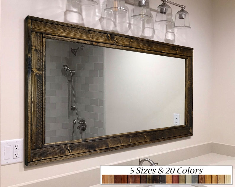 Herringbone Rustic Wood Framed Mirror Available in 5 Sizes - Etsy