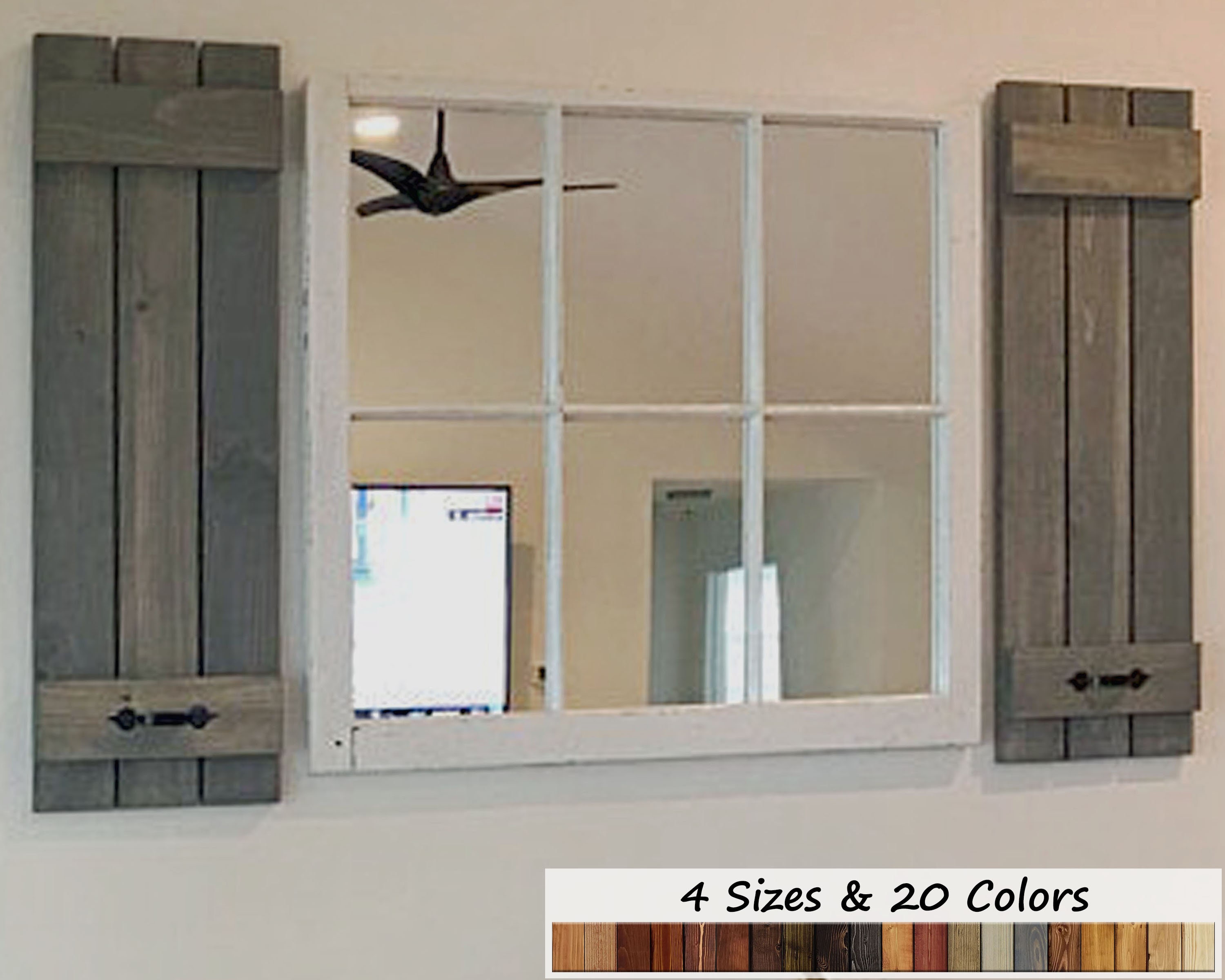 Wall Décor Farmhouse Shutters Rustic Shutters faux shutters Wood ...