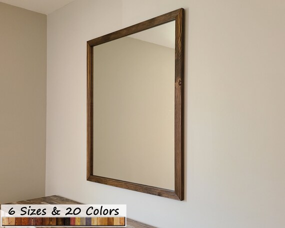 Carriage House Rustic Wood Rectangular Wall Mirror Mirror - Etsy
