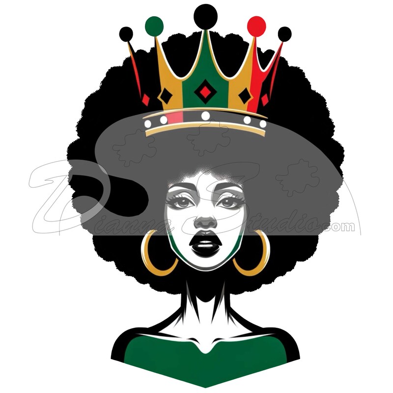 Afro American Queen Png - Etsy