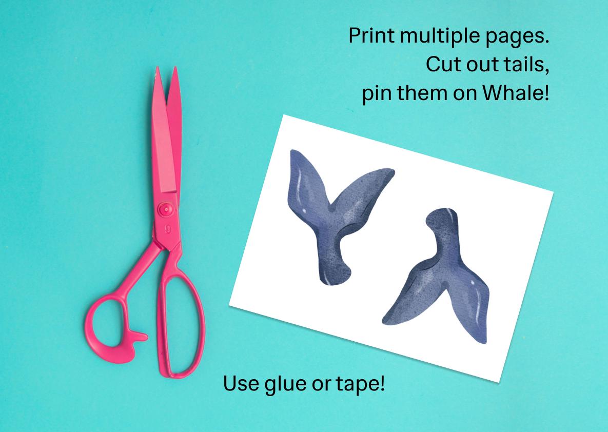 Pin the Tail on the Whale Kids Party Game Printable Poster, Birthday ...