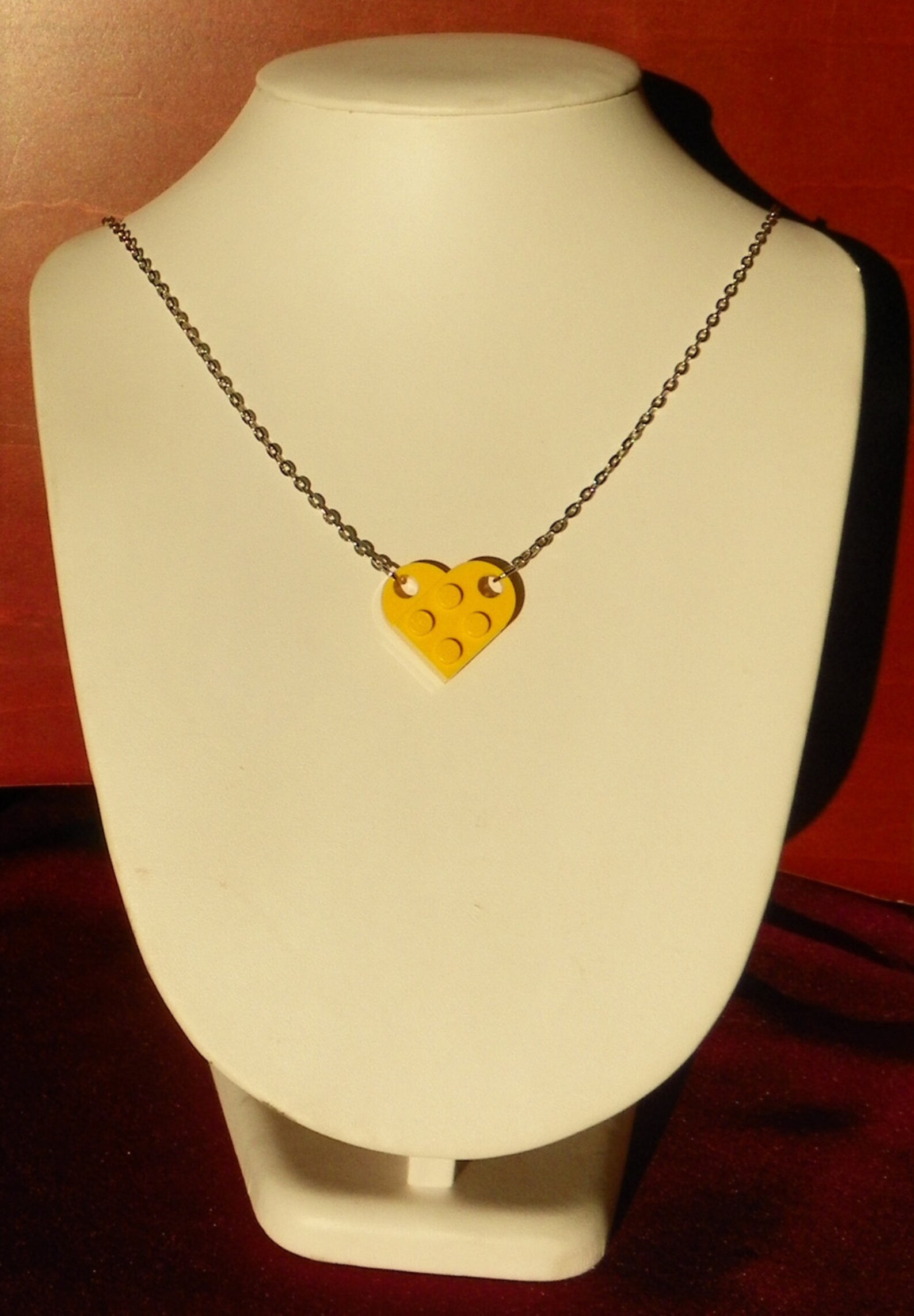 Brick Valentine Heart Necklace With Optional Crystal Made - Etsy
