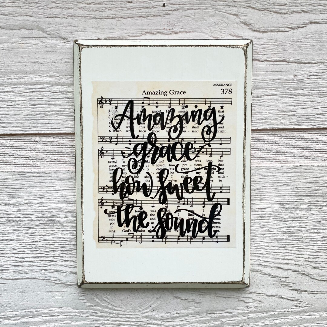 Amazing Grace | Hymn Sign | Christian Music | Wall Art | Sympathy ...