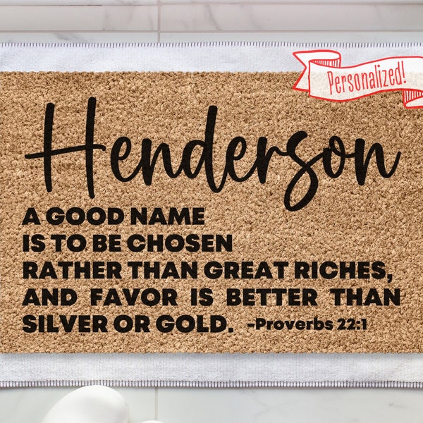 Personalized Bible Verse Door Mat - Etsy