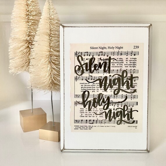 Silent Night Holy Night Christmas Decor Hymn Wall Art - Etsy