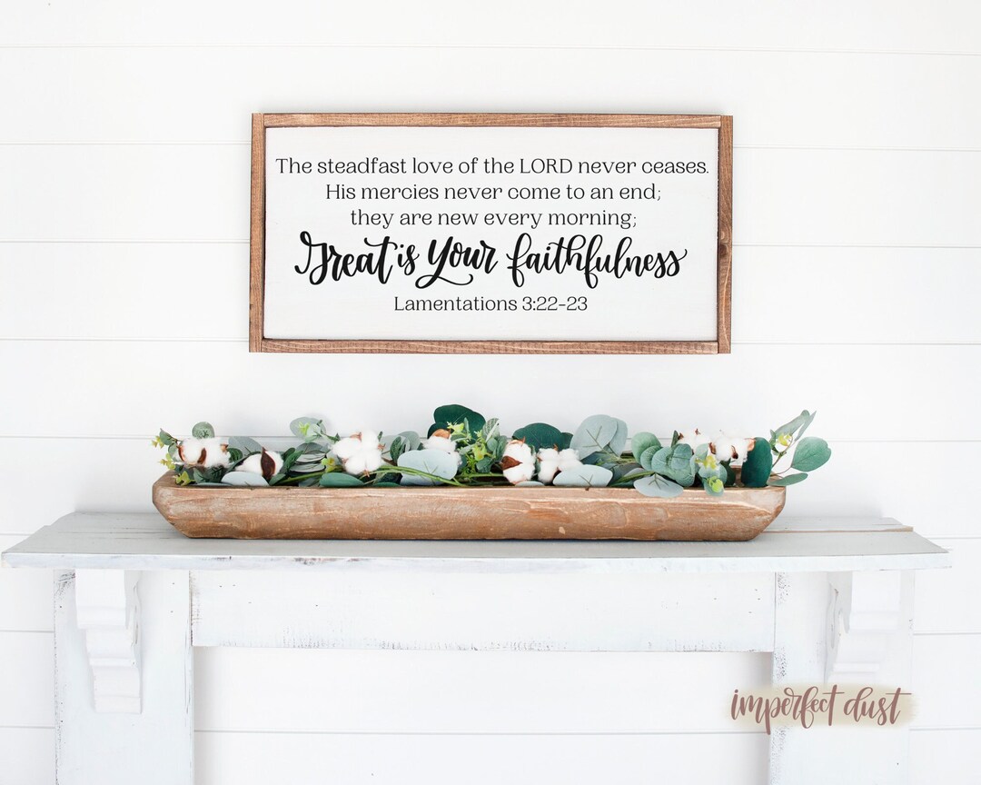 Great is Your Faithfulness Scripture Sign | Bible Verse Wall Decor ...
