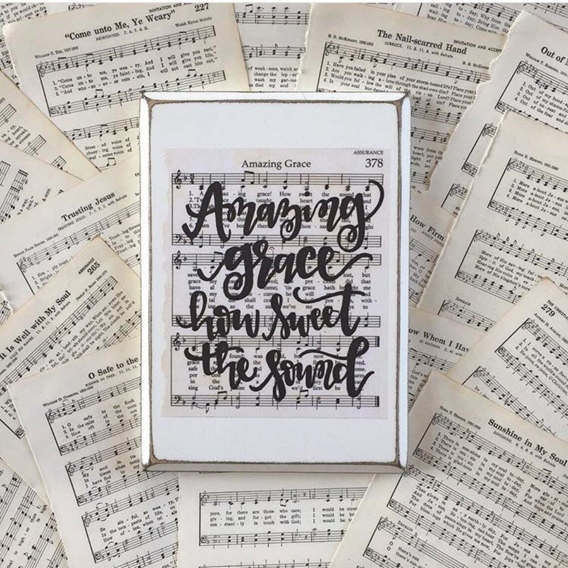 Amazing Grace Hymn Sign Christian Music Wall Art - Etsy