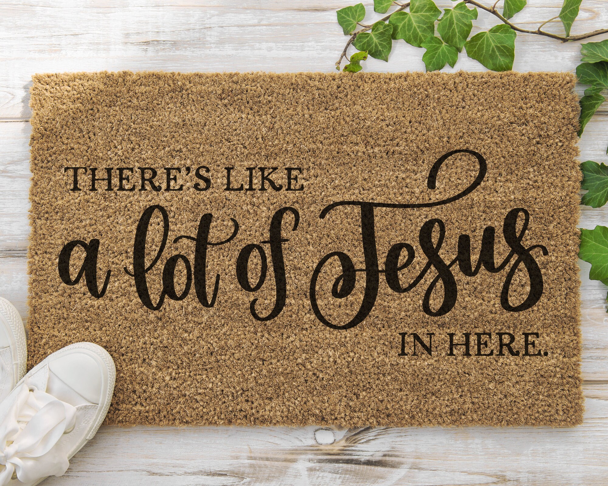 There's Like A Lot of Jesus in Here Coir Doormat - Etsy