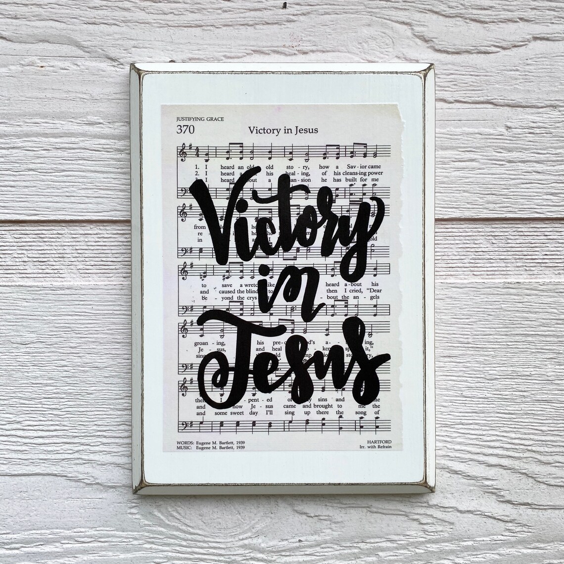 Victory in Jesus | Hymn Board | Sheet Music Wall Art | Christian Wooden ...