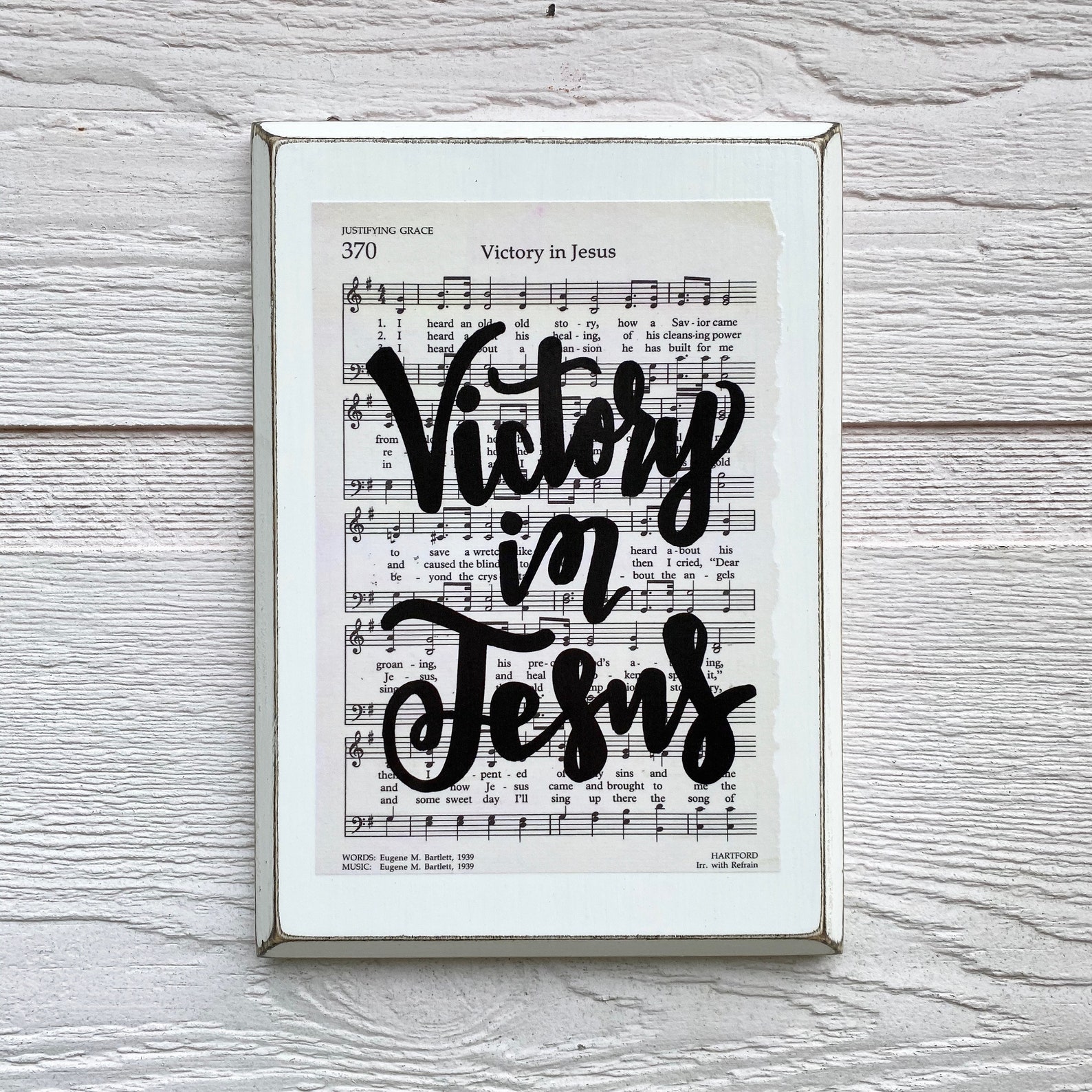 Victory in Jesus | Hymn Board | Sheet Music Wall Art | Christian Wooden ...