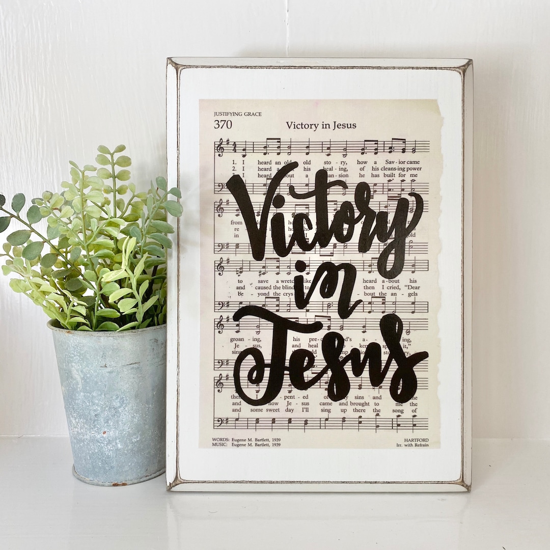 Victory in Jesus | Hymn Board | Sheet Music Wall Art | Christian Wooden ...
