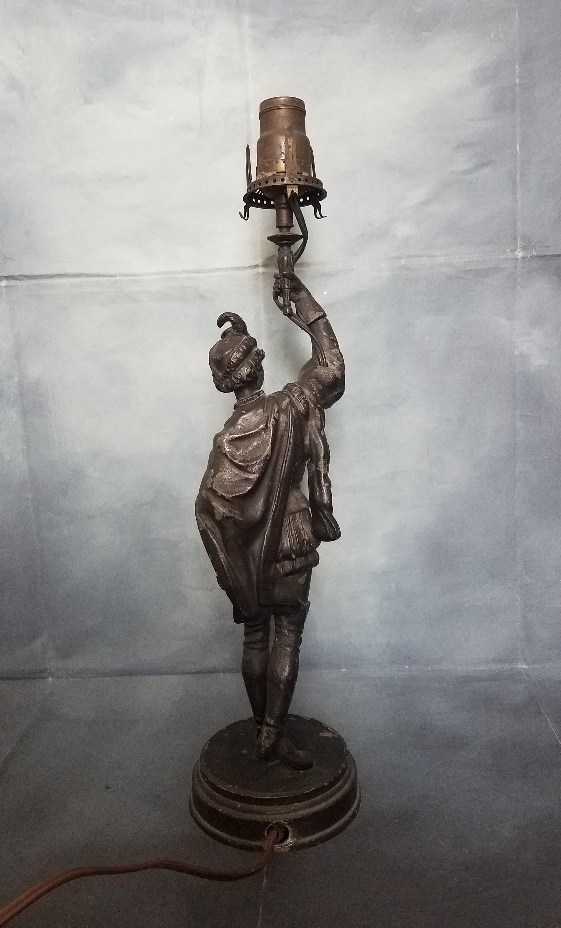 Antique Cast Metal Figural Table Lamp - Etsy