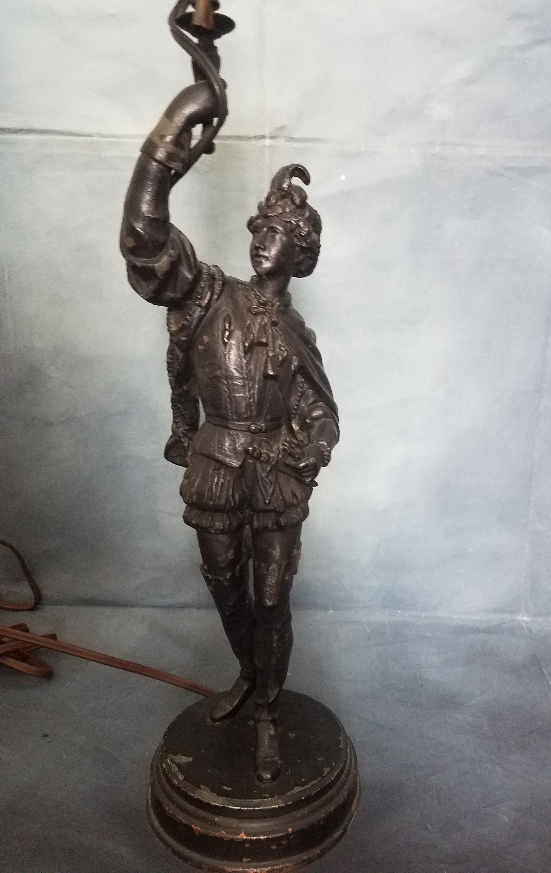 Antique Cast Metal Figural Table Lamp - Etsy