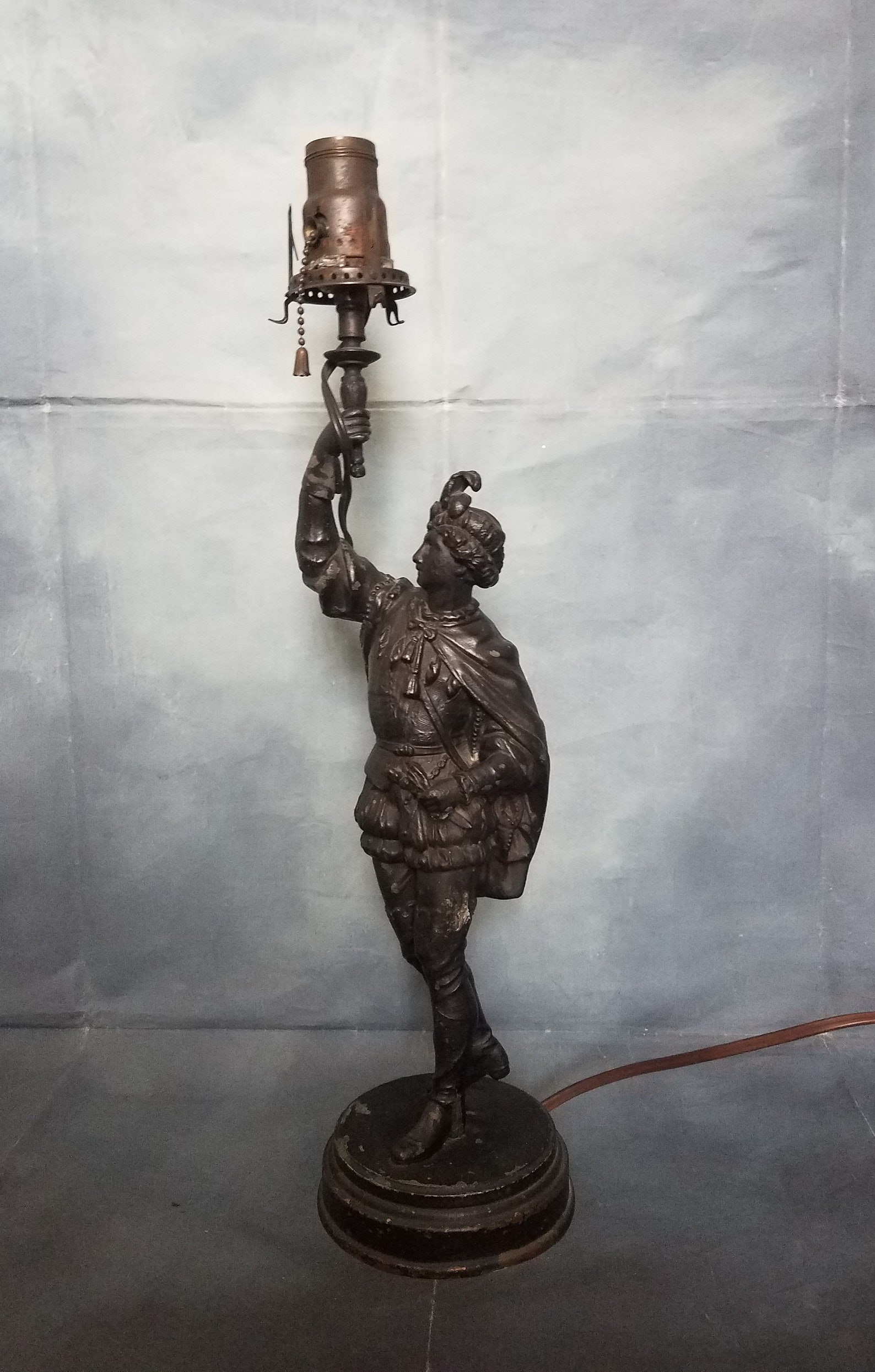 Antique Cast Metal Figural Table Lamp - Etsy