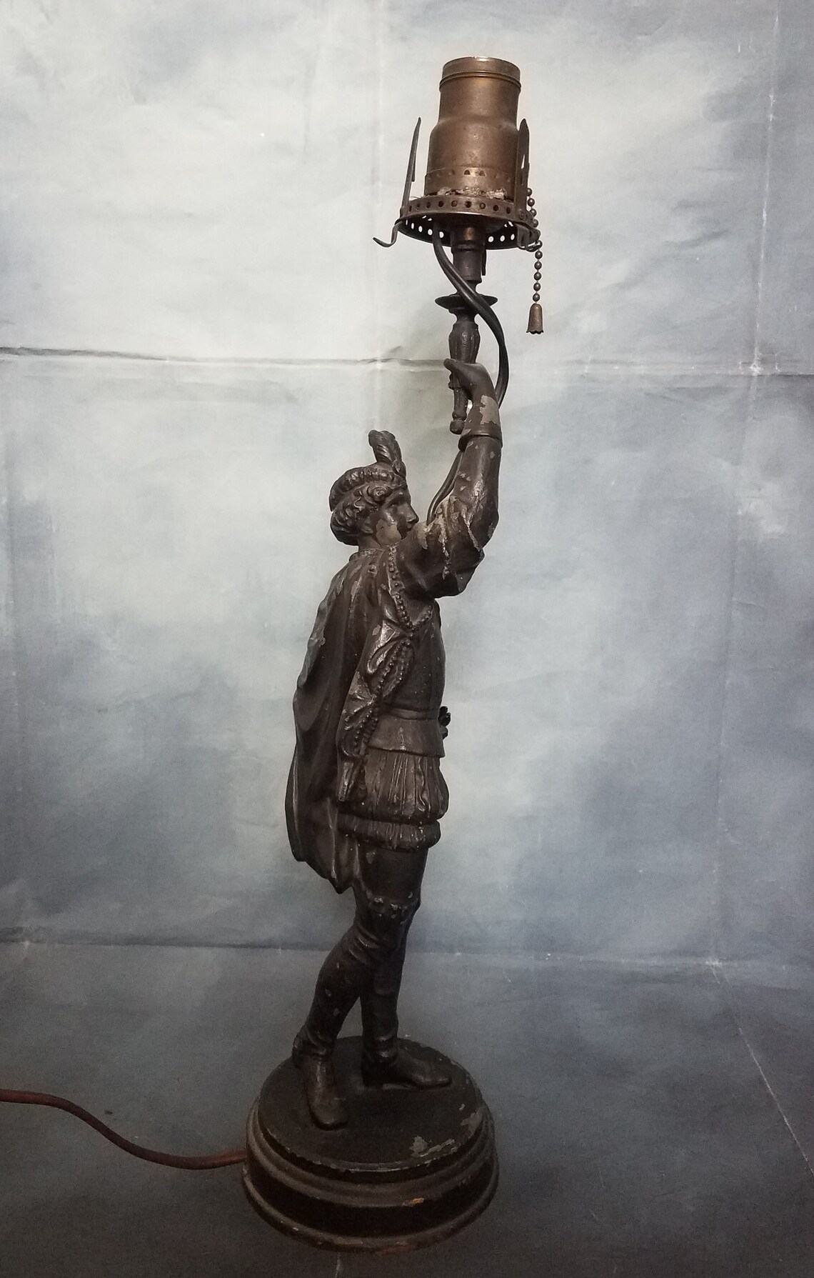 Antique Cast Metal Figural Table Lamp - Etsy
