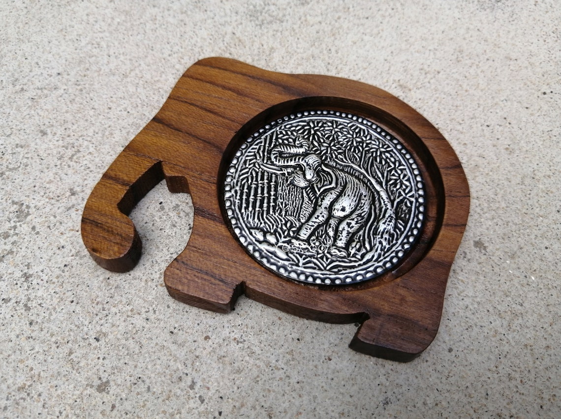 Wooden Wood Elephant Shaped Coasters Crafts Tea Cup Saucers | Etsy