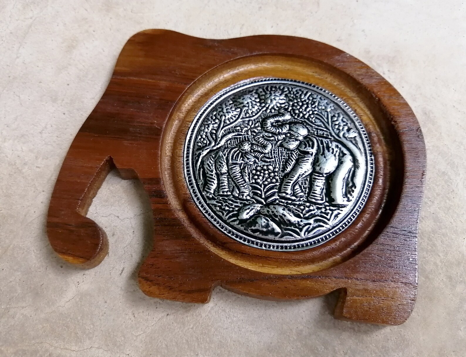 Wooden Wood Elephant Shaped Coasters Crafts Tea Cup Saucers | Etsy