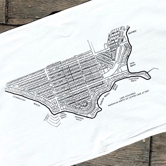 Victoria Beach Manitoba Map Tea Towel - Etsy