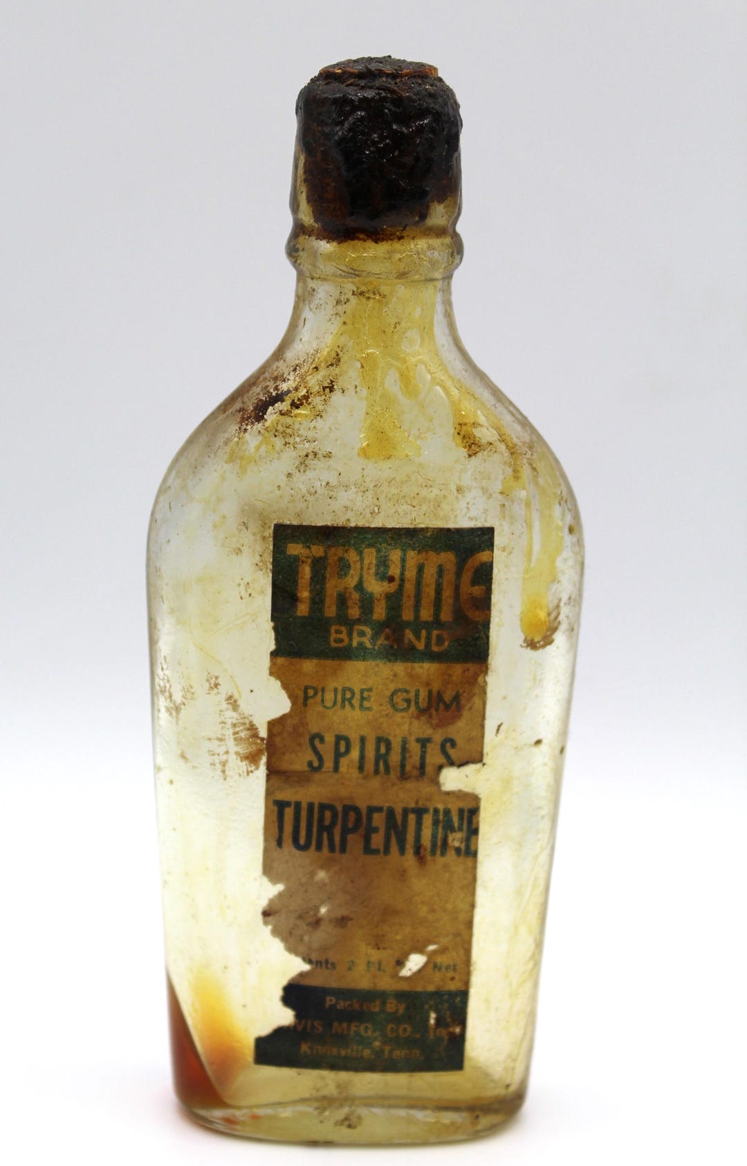 Antique Bottle Cork Stopper Tryme Gum Spirits of Turpentine Louisville ...