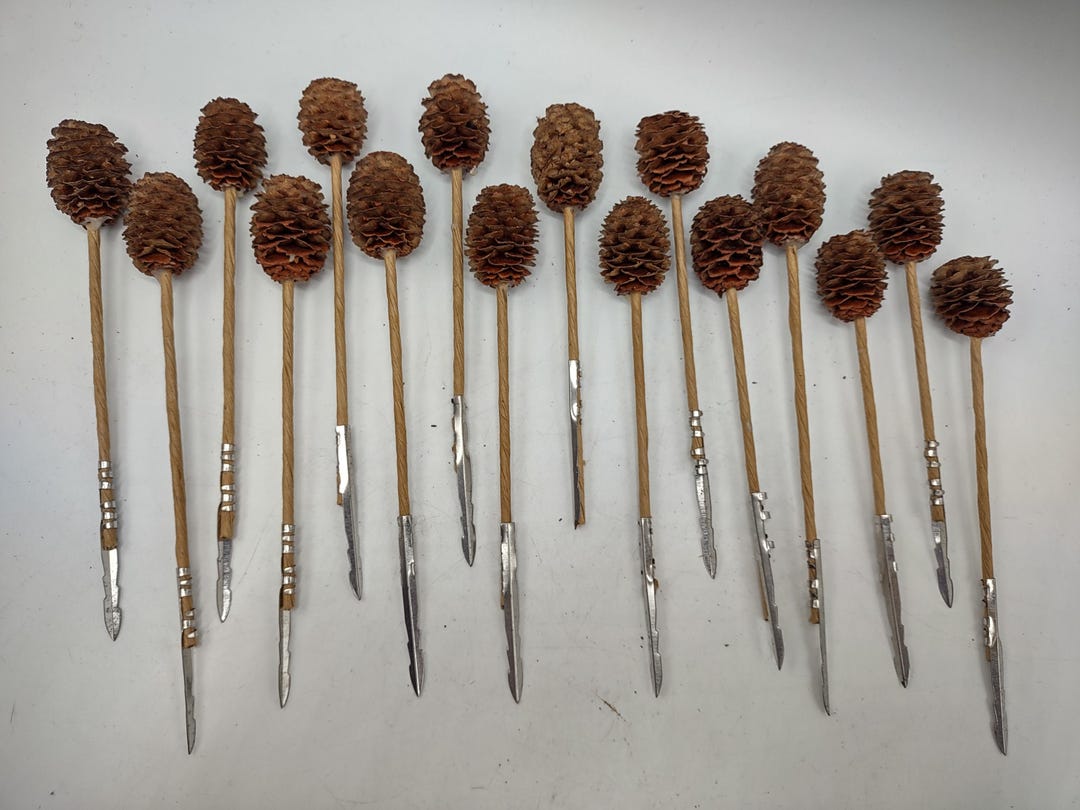 16 Real Mini Pine Cone Floral Picks With Metal Spikes Vintage Estate ...