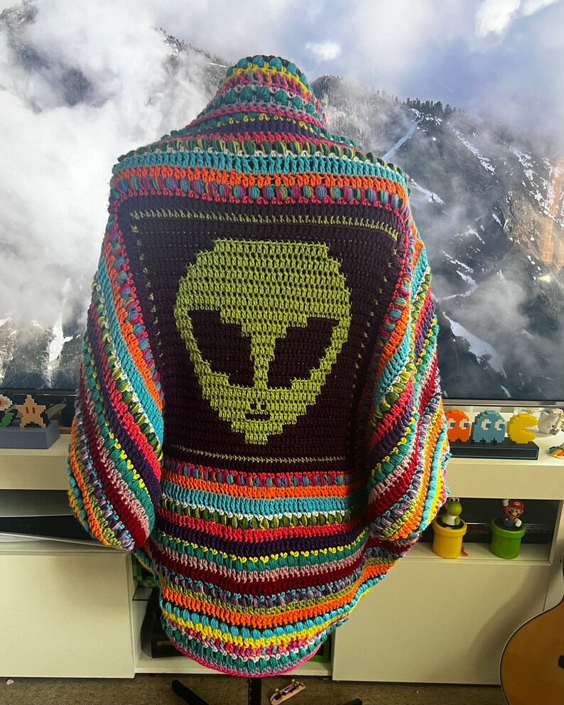 Crocheted Alien Cardigan - Etsy