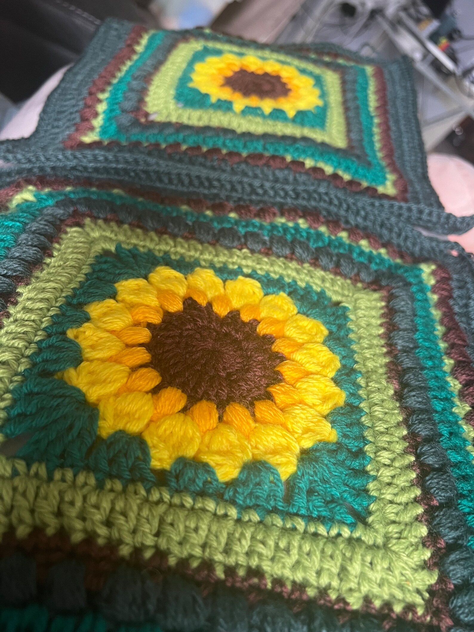 Crochet Sunflower Granny Square - Etsy