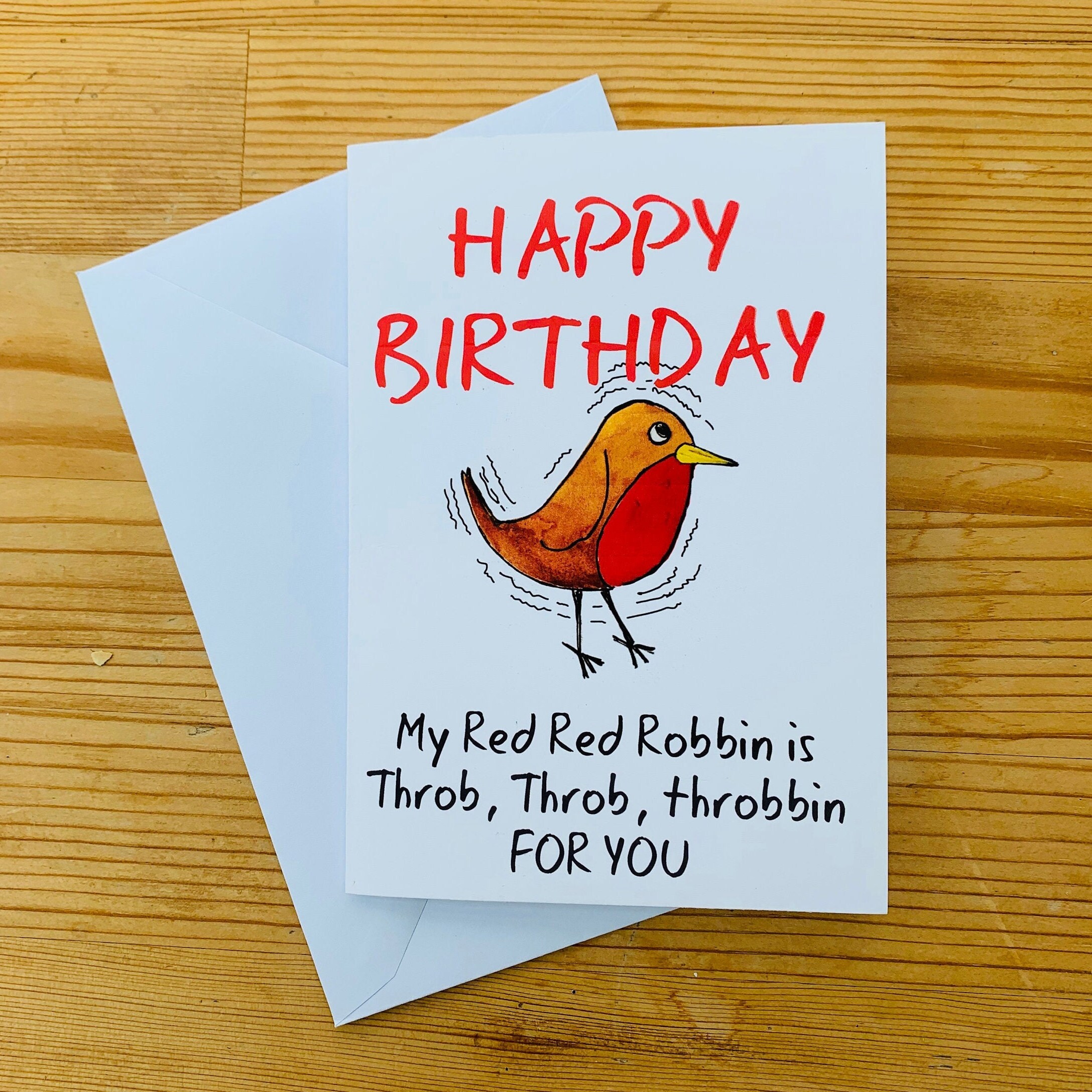 Throbbin Robin Birthday Card Fun Card | Etsy