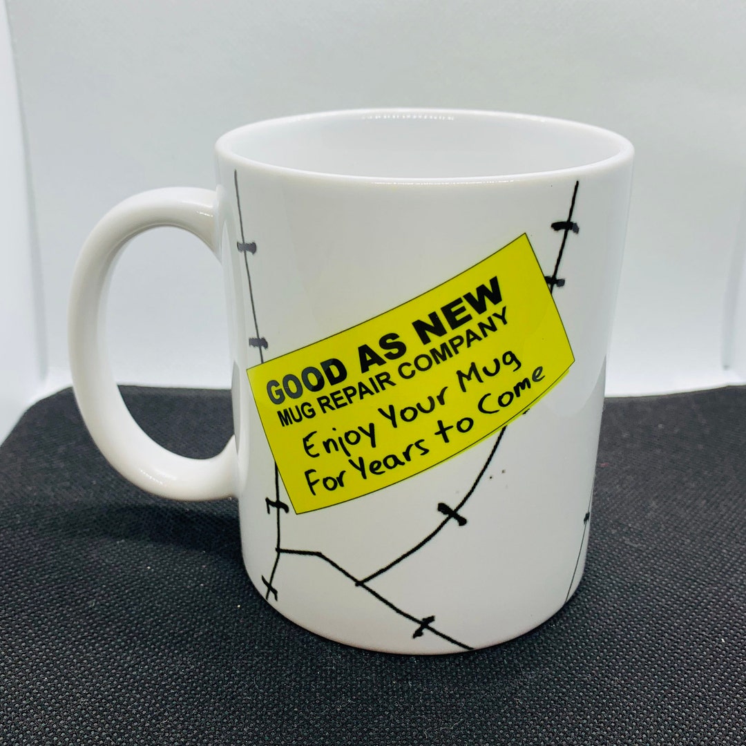 Funny Cracked Mug Design, Repaired Coffee or Tea Mug, Fun Gift for a ...