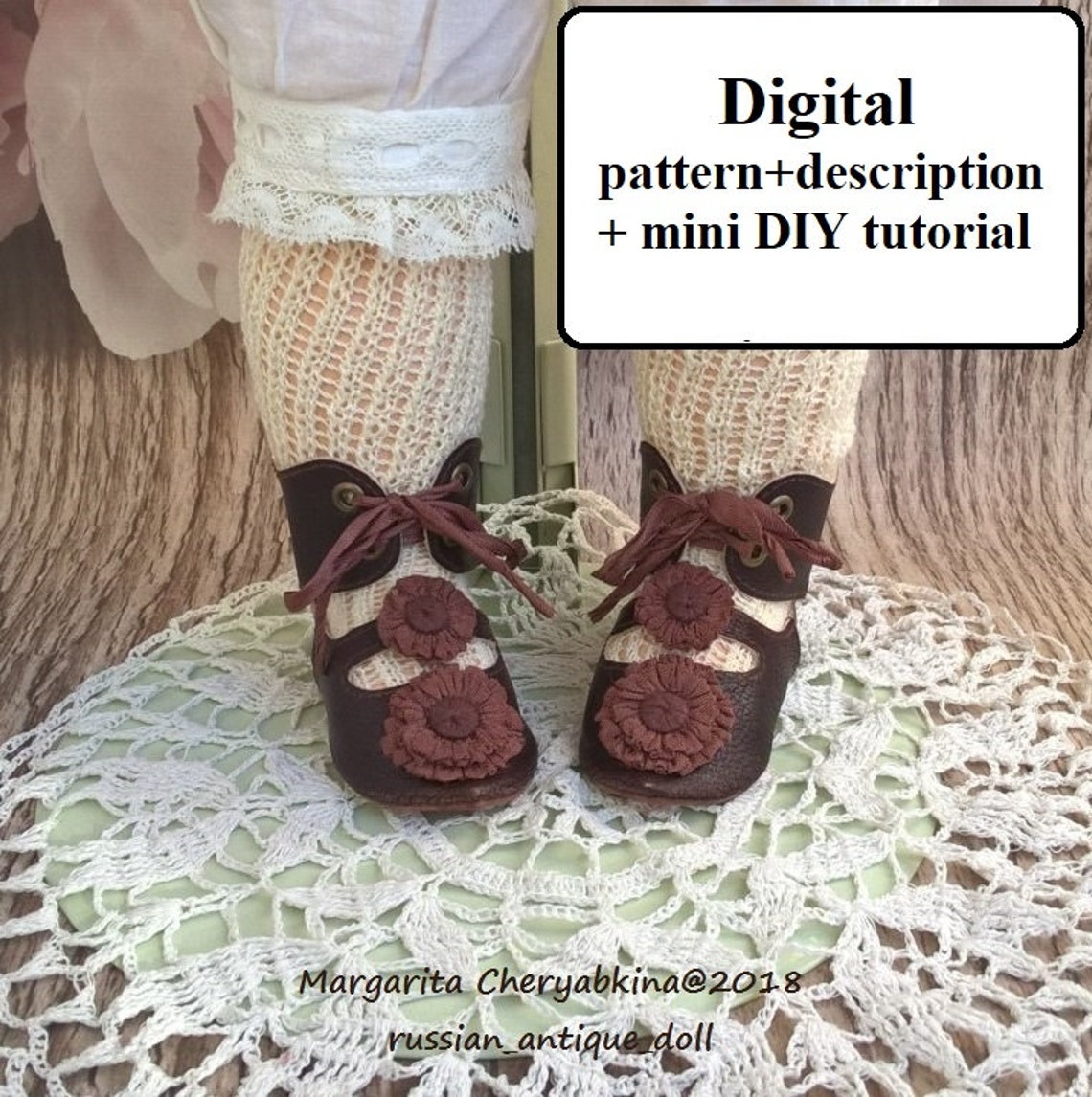 French Doll Shoes Pattern Diy Leather Antique Doll Shoes Etsy