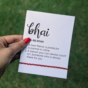 Bhai Definition Rakhi Card | Bhaiya, Brother, Sibling Minimalist Raksha Bandhan Card | Hand ...